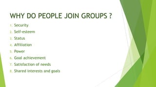 Groups in organizations | PPT