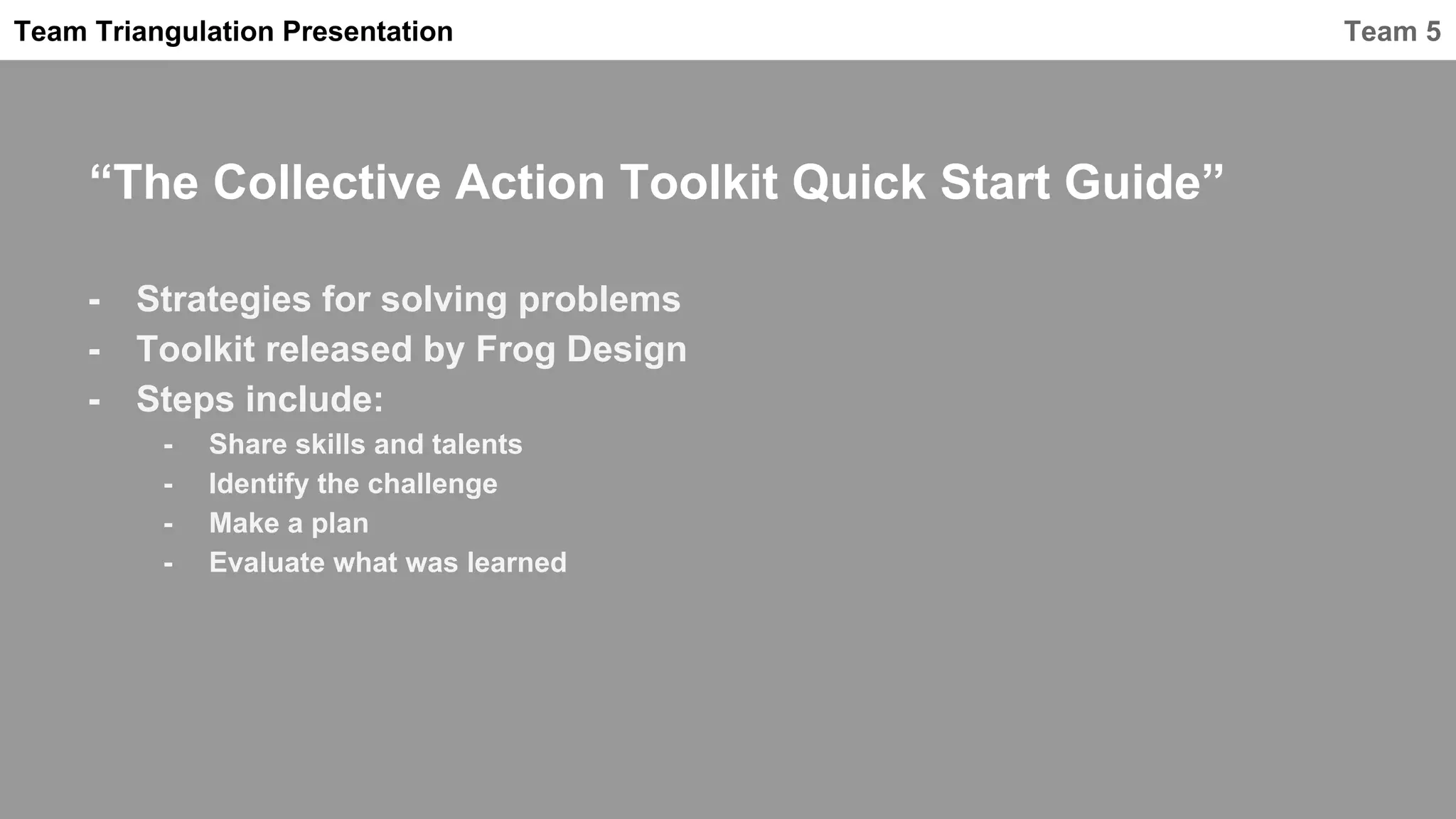 Team Triangulation Presentation | PDF