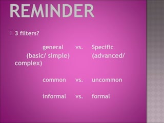 Groups specific | PPT