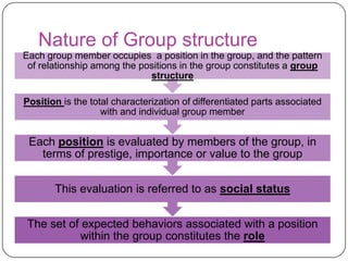 Group Structure (Psychology of Small Groups) | PPTX