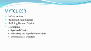 Group study on csr of myanmar yang tse | PPTX