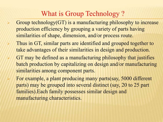 Group technology | PPTX