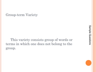 Group Term variety | PPT