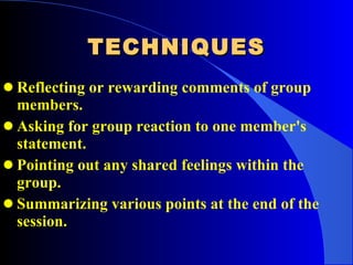 Group Therapy Interventions