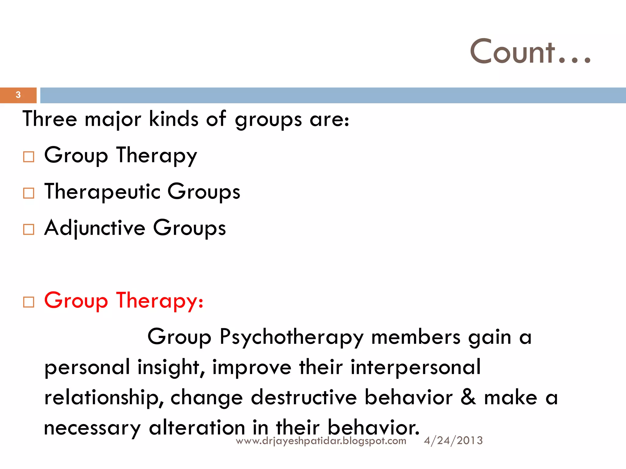 Group therapy | PDF