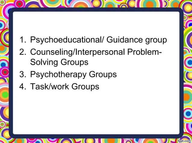 Group therapy | PPTX | Mental Health | Diseases and Conditions