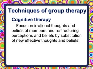 Group Therapy Interventions