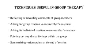 GROUP THERAPY as a part of psychotherapy | PPTX