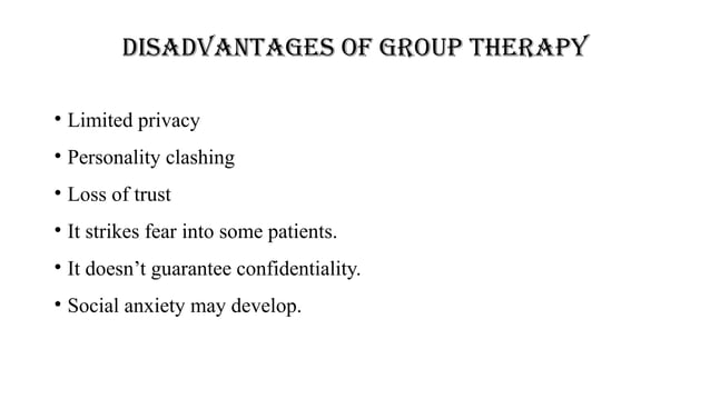 GROUP THERAPY as a part of psychotherapy | PPT