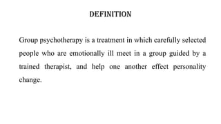GROUP THERAPY as a part of psychotherapy | PPT