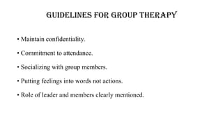 GROUP THERAPY as a part of psychotherapy | PPT