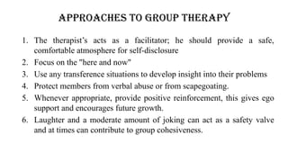 GROUP THERAPY as a part of psychotherapy | PPT