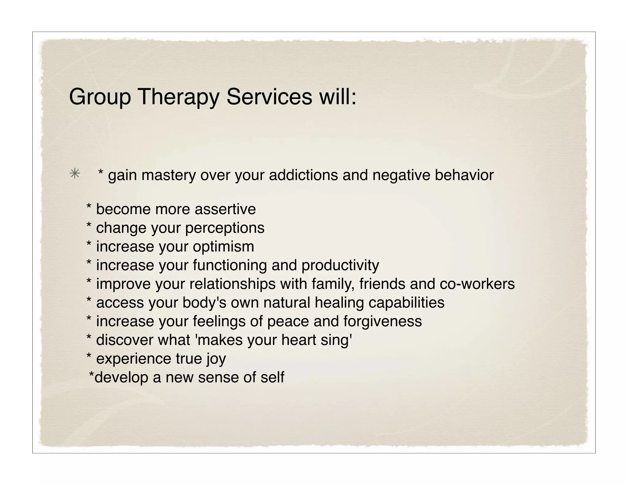 Group Therapy Presentation (Power Point)Pdf | PDF