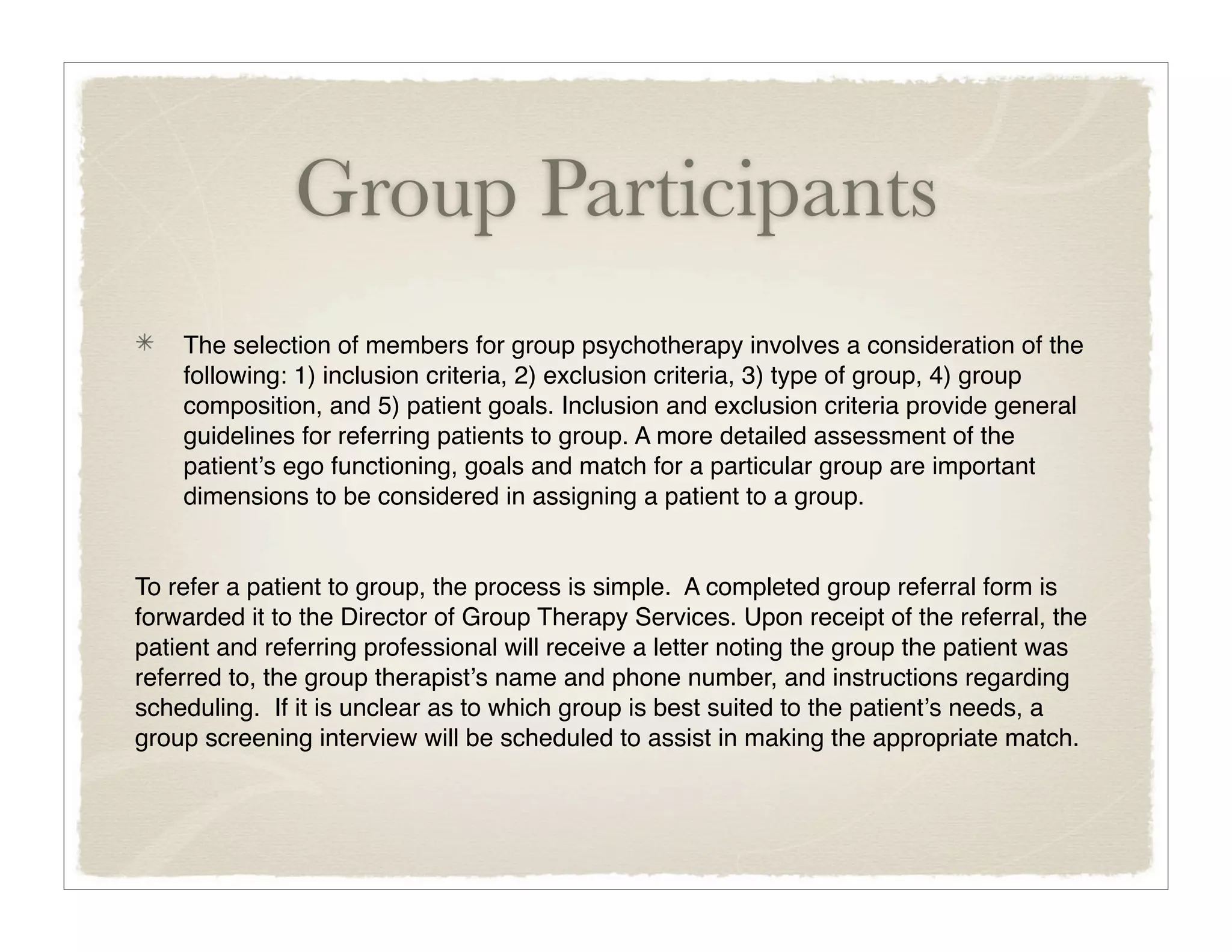 Group Therapy Presentation (Power Point)Pdf | PDF