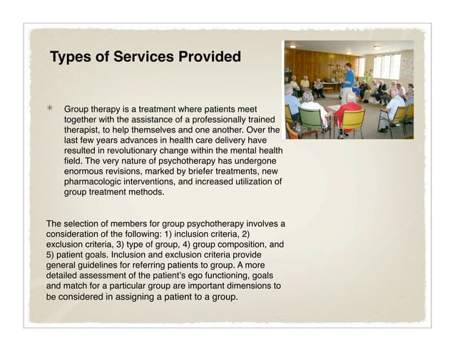 Group Therapy Presentation (Power Point)Pdf | PDF | Mental Health ...