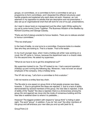 Groupthink 2.0 | DOC | Business | Business and Finance