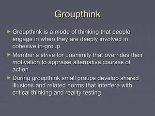 Groupthink and Ethics | PPT