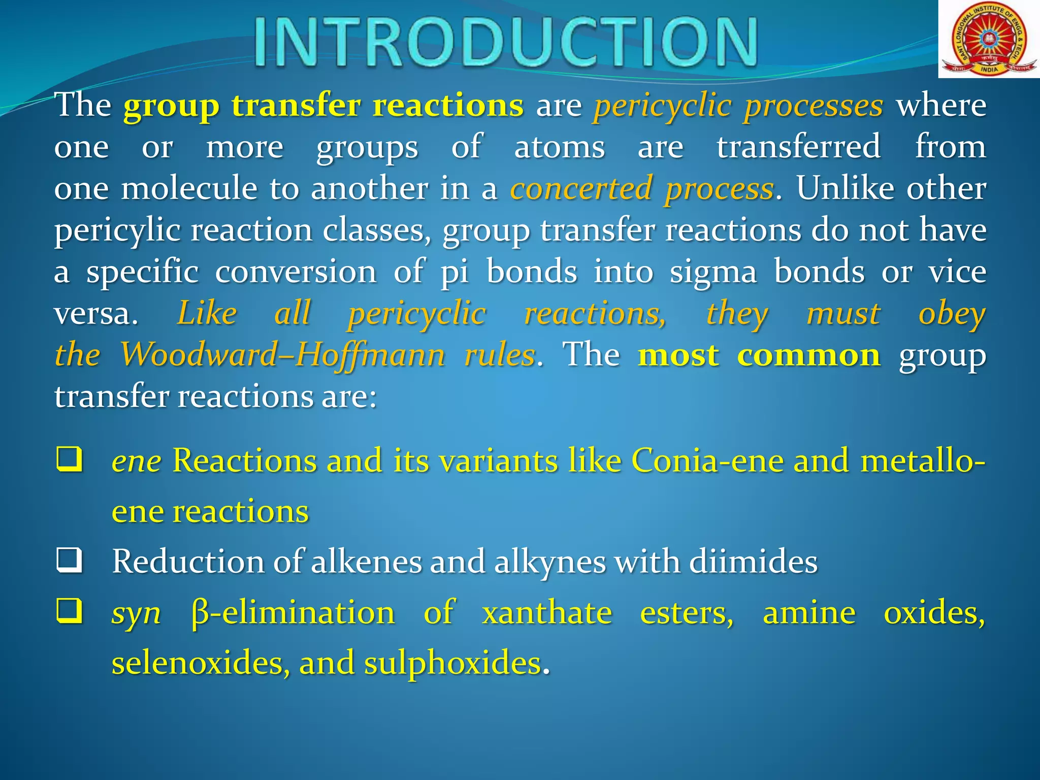 Group transfer reactions | PPTX