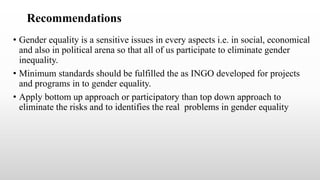 INTEGRATING GENDER EQUALITY IN TO PROJECTS AND PROGRAMS | PPTX