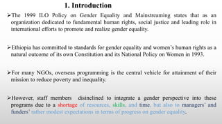 INTEGRATING GENDER EQUALITY IN TO PROJECTS AND PROGRAMS | PPT