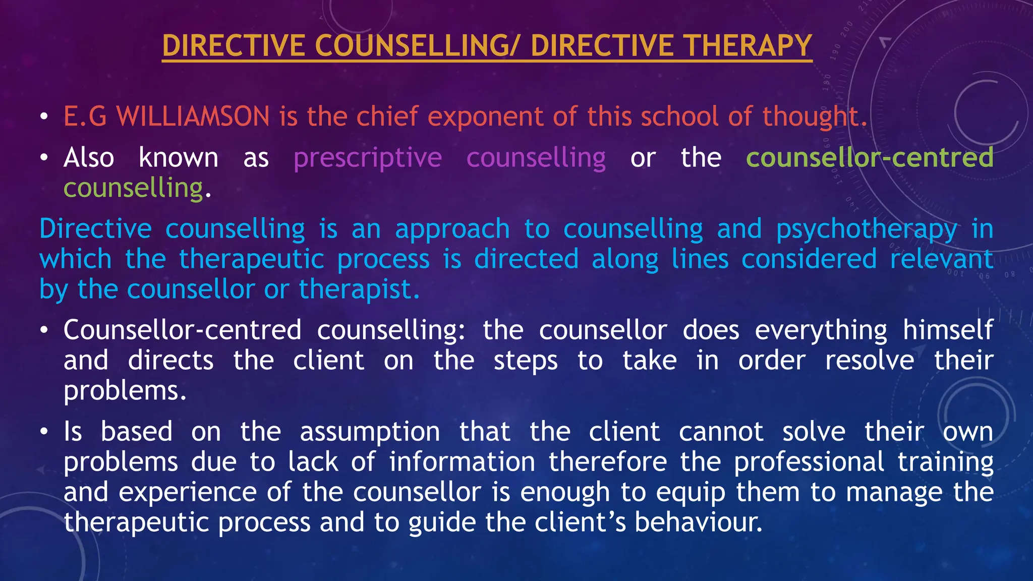 GROUP TWO- NUTRTION GUIDANCE AND COUNSELLING PPT (DIRECTIVE COUNSELLING ...