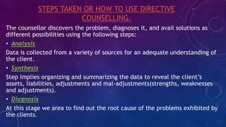 GROUP TWO- NUTRTION GUIDANCE AND COUNSELLING PPT (DIRECTIVE COUNSELLING ...