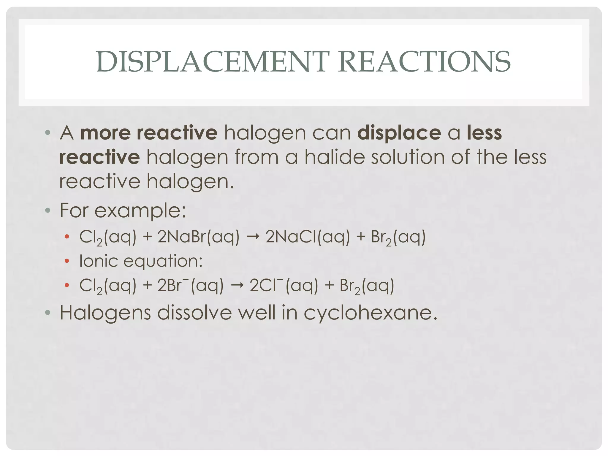 Group VII elements - Halogens | PPTX