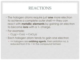 Group VII elements - Halogens | PPTX