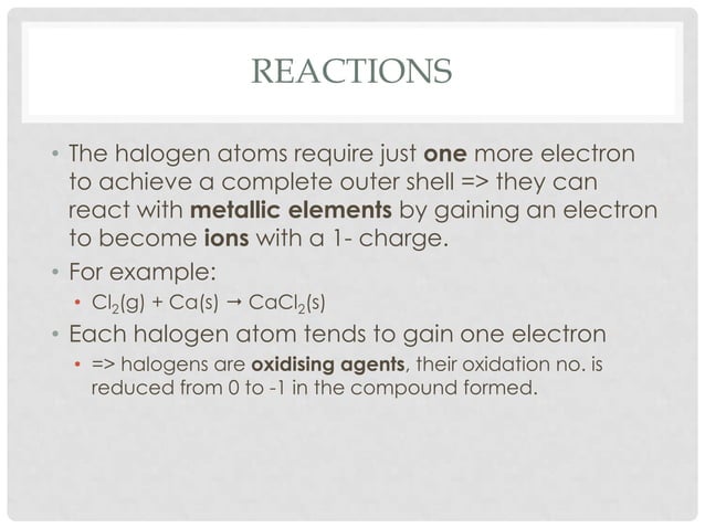 Group VII elements - Halogens | PPTX