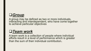 Group vs team ob | PPTX