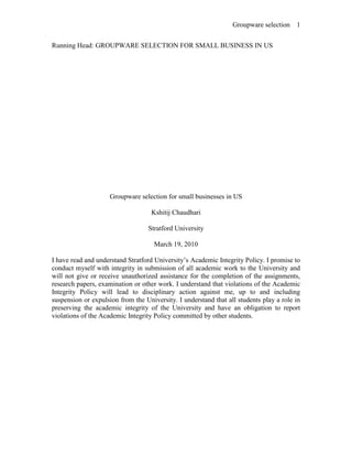 Groupware Slection | PDF