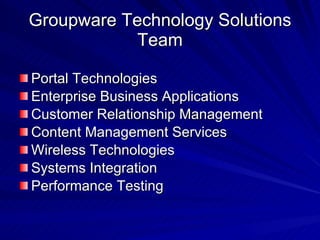 Groupware Solutions Sap Revised | PPT