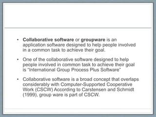 Groupware tech | PPT