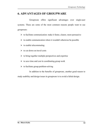 Groupware Technology Project Report | DOC | Web Conferencing | Computer Software and Applications