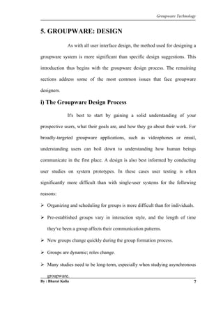 Groupware Technology Project Report | DOC | Web Conferencing | Computer Software and Applications