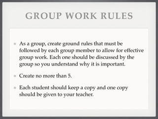 Group work getting started | KEY