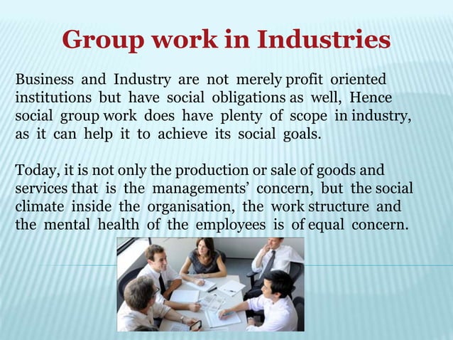 Group work in Correctional & Industrial settings | PPT