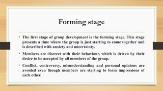 Stages of group development | PPTX