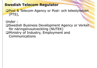 Sweden’s Telecom Markets, Actors & Roles - Presentation | PDF