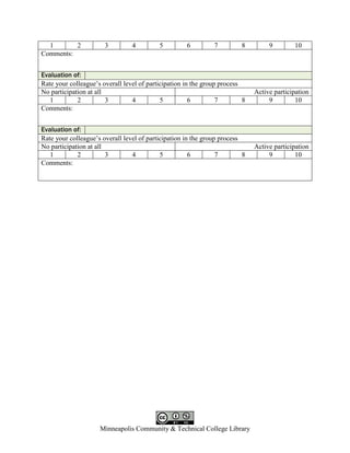 Group Work Peer Evaluation | PDF
