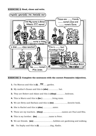 Group work Possessive Adjectives | PDF