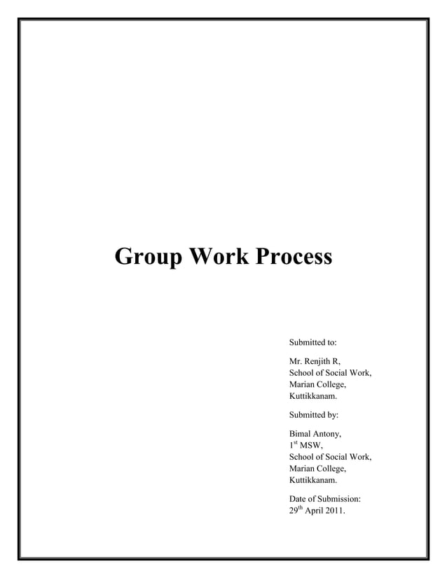 Group work process | PPTX | Physical Therapy | Wellness