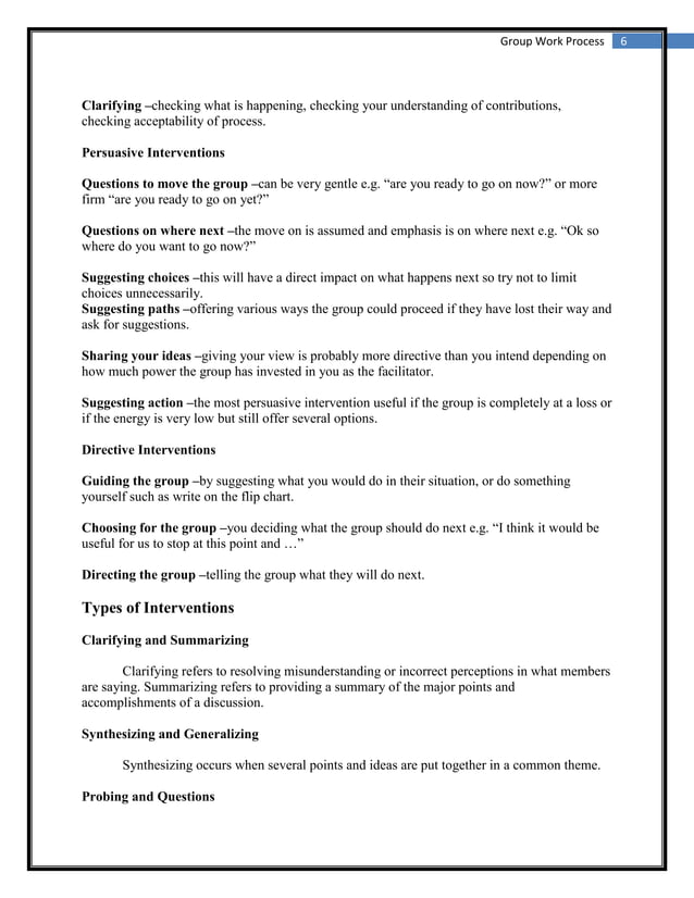 Group work process | PPTX | Physical Therapy | Wellness