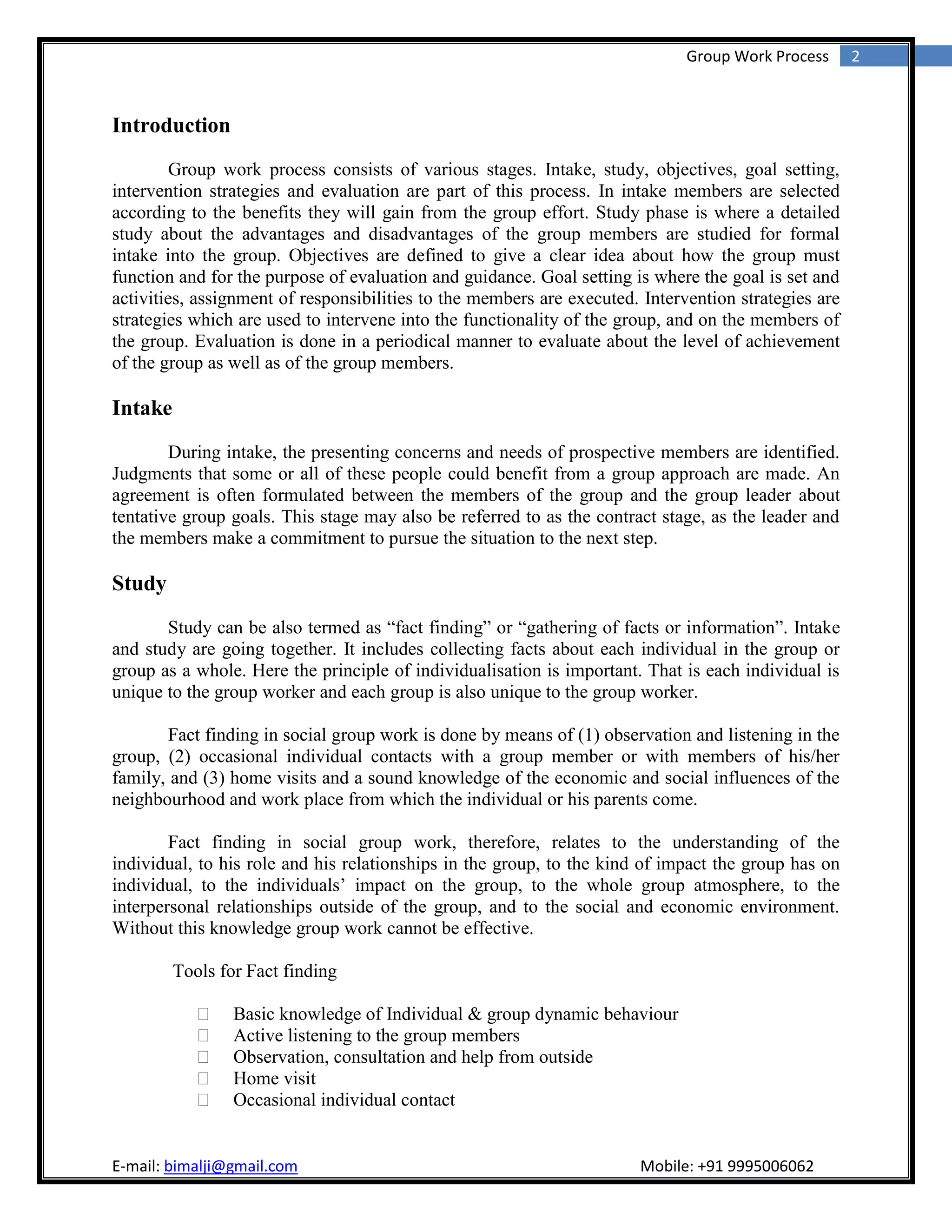 Group work process | DOCX