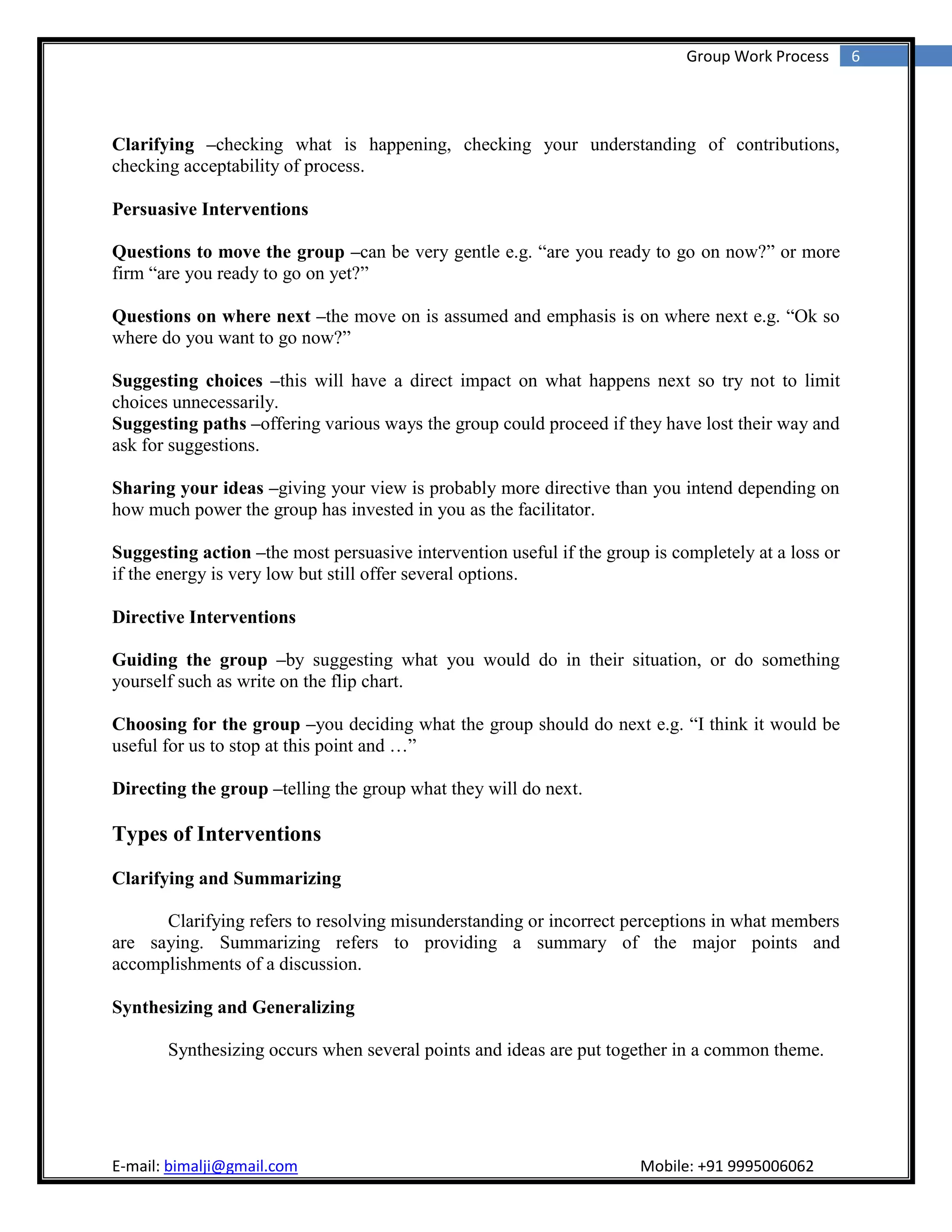 Group work process | DOCX