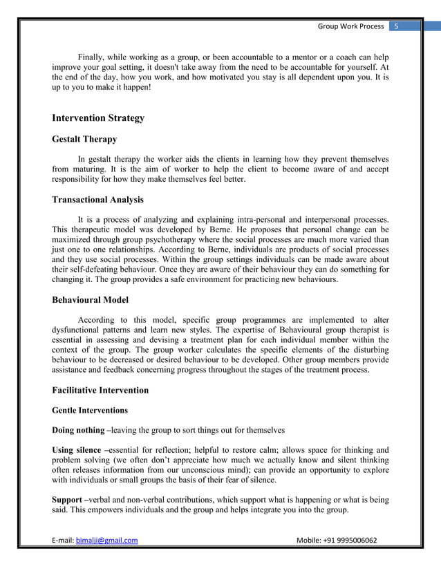 Group work process | DOCX | Education