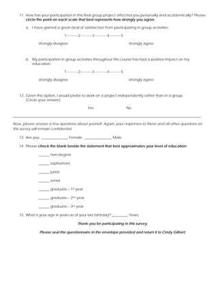 Groupworkquestionnaire | PDF
