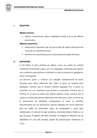 Grout en albañileria | DOCX
