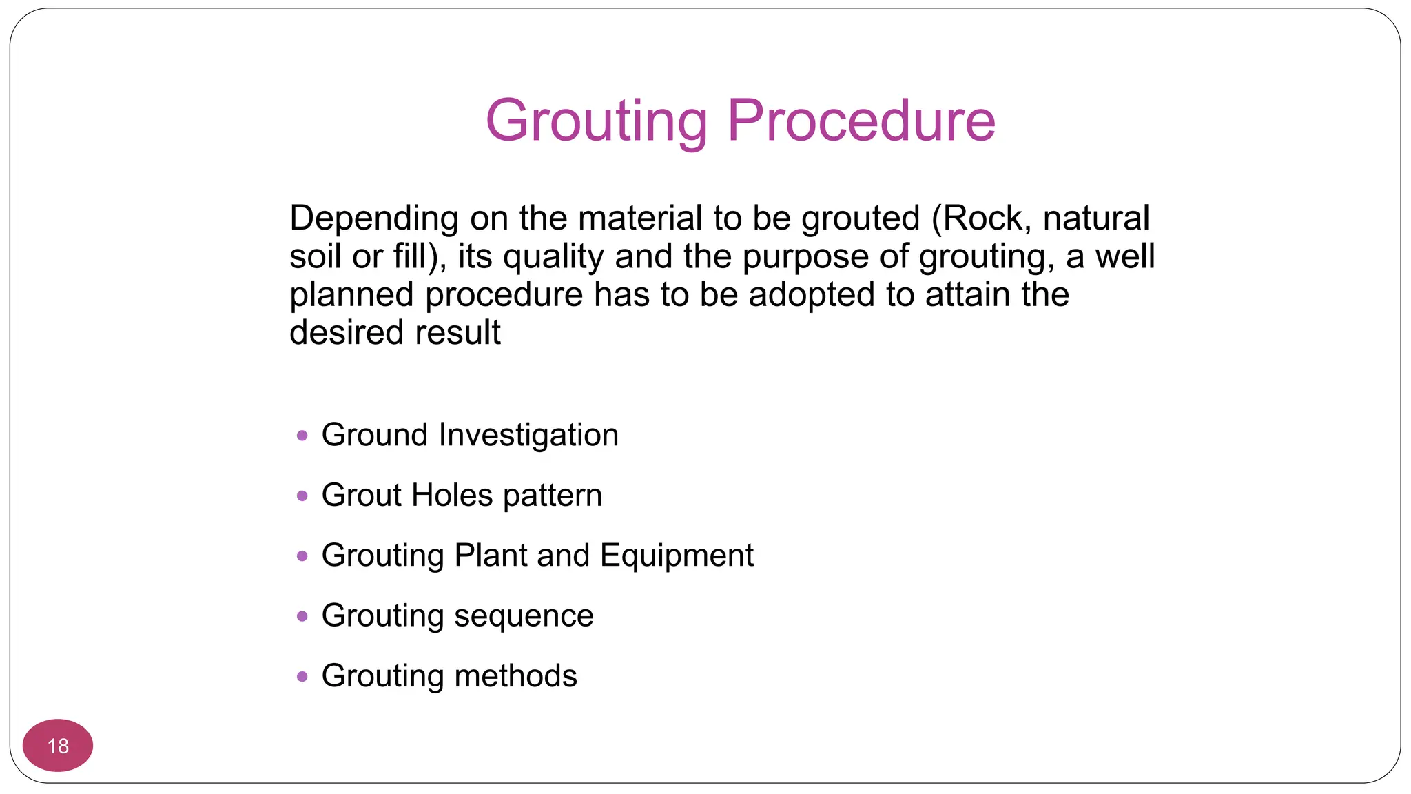 Grouting various techniques of grouting.pptx