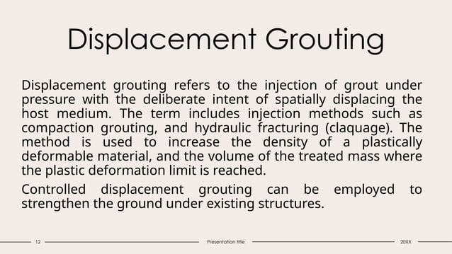 Grouting and Types of Grouting and how the grouting works | PPTX